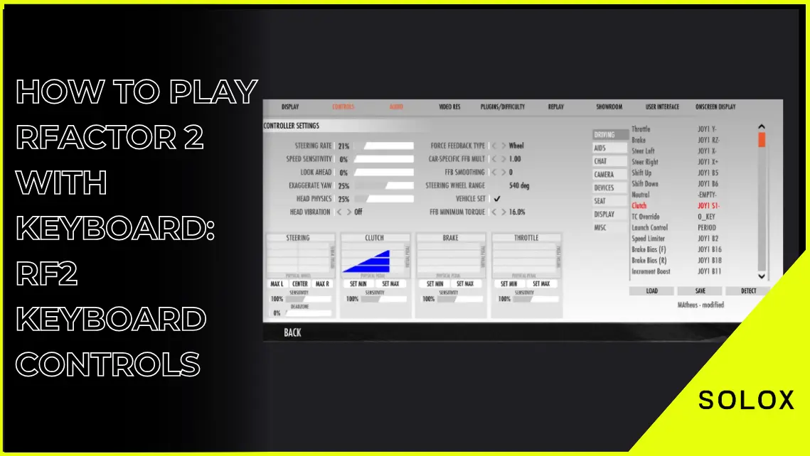 How to Play rFactor 2 With Keyboard: RF2 Keyboard Controls