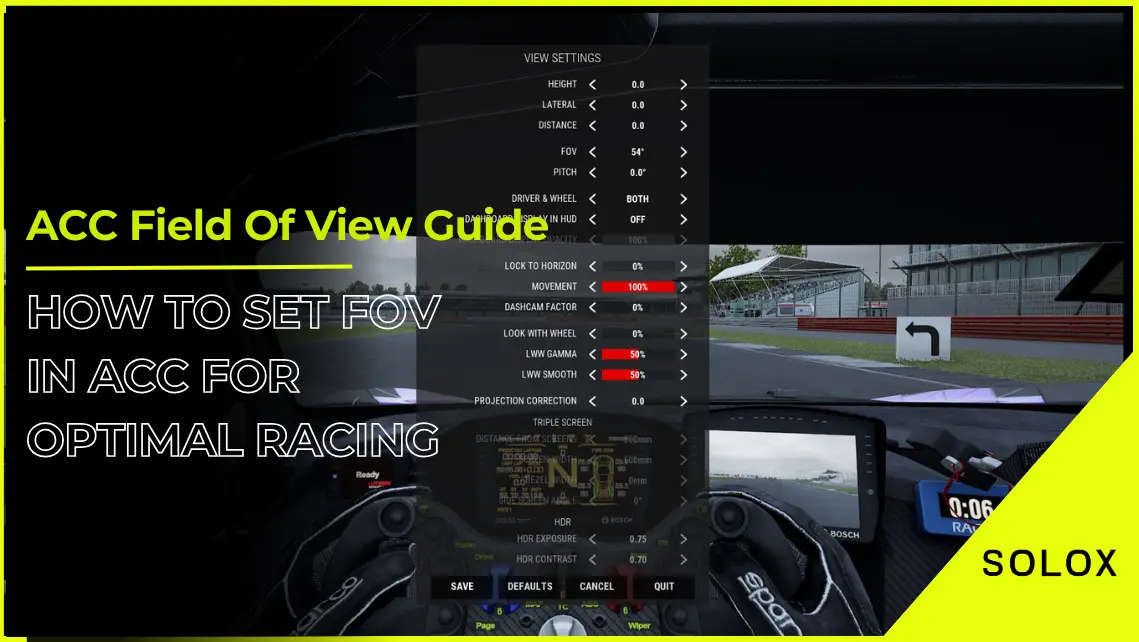 ACC Field Of View Guide: How to Set FOV in ACC for Optimal Racing